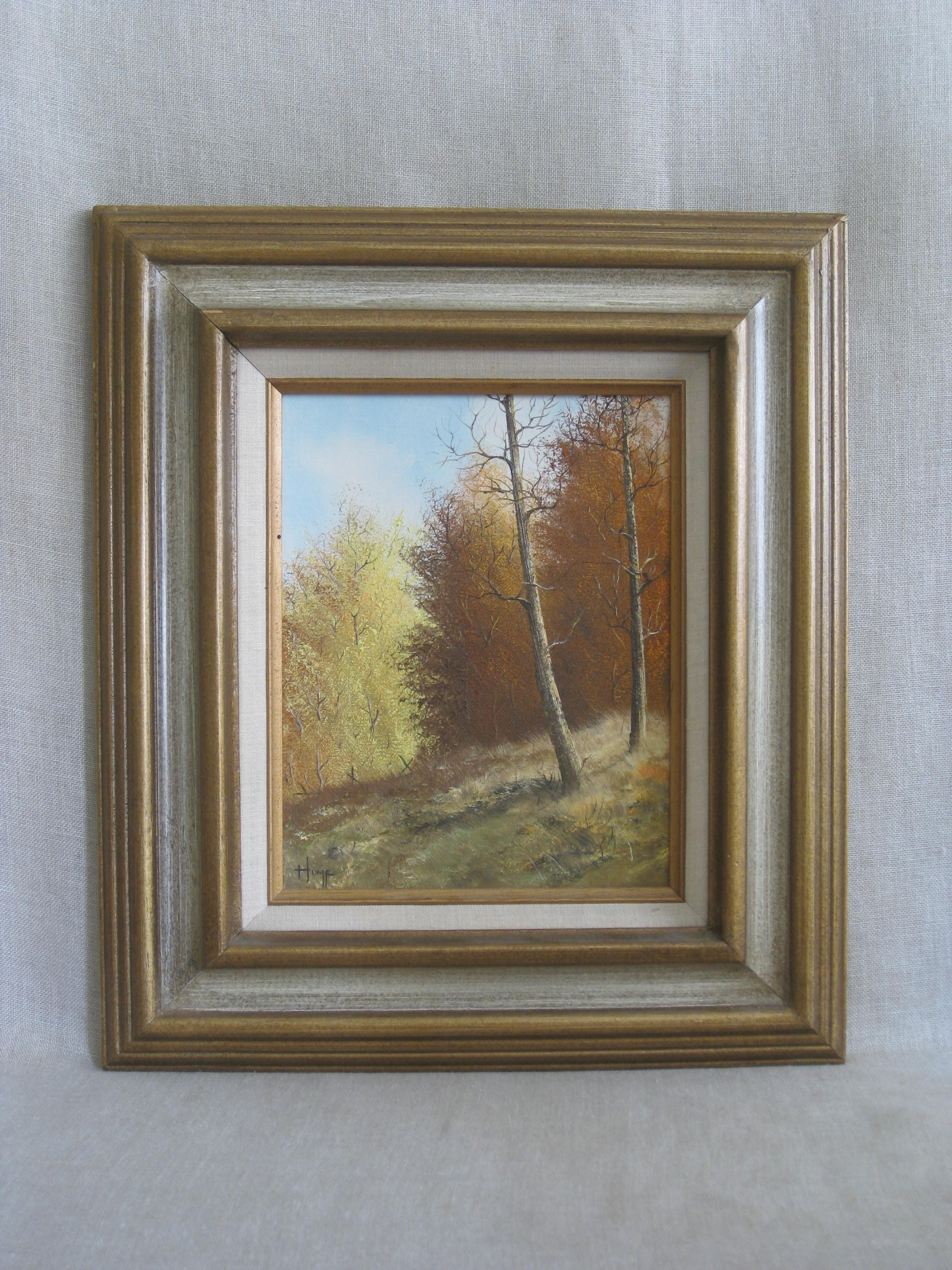 Vintage Bruce Hume Original Fine Art Oil Landscape Painting, Autumn ...