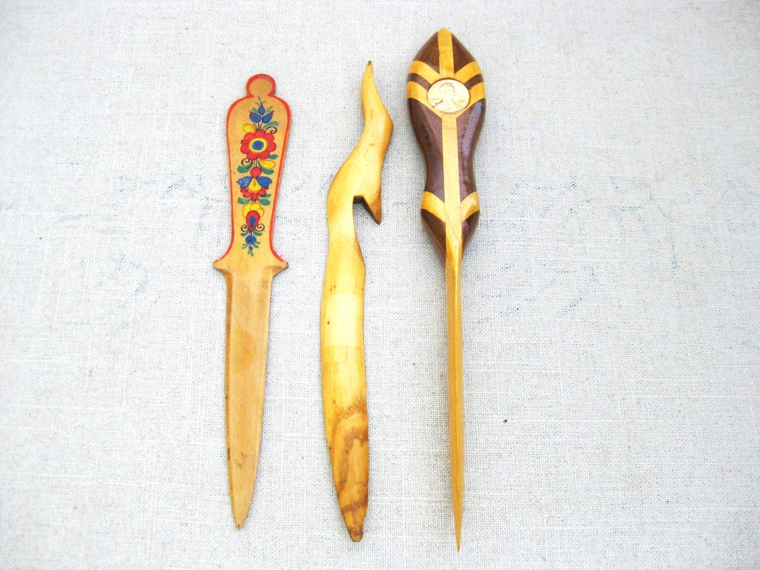 Hand Carved Wooden Letter Opener Collection, Class of 51, Desk ...