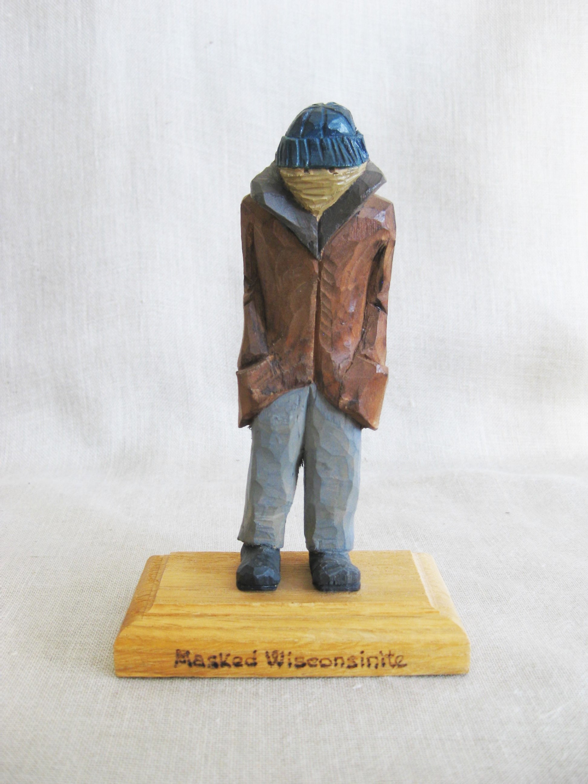 Vintage Folk Art Male Portrait Wood Carving, Wisconsin, Handmade ...