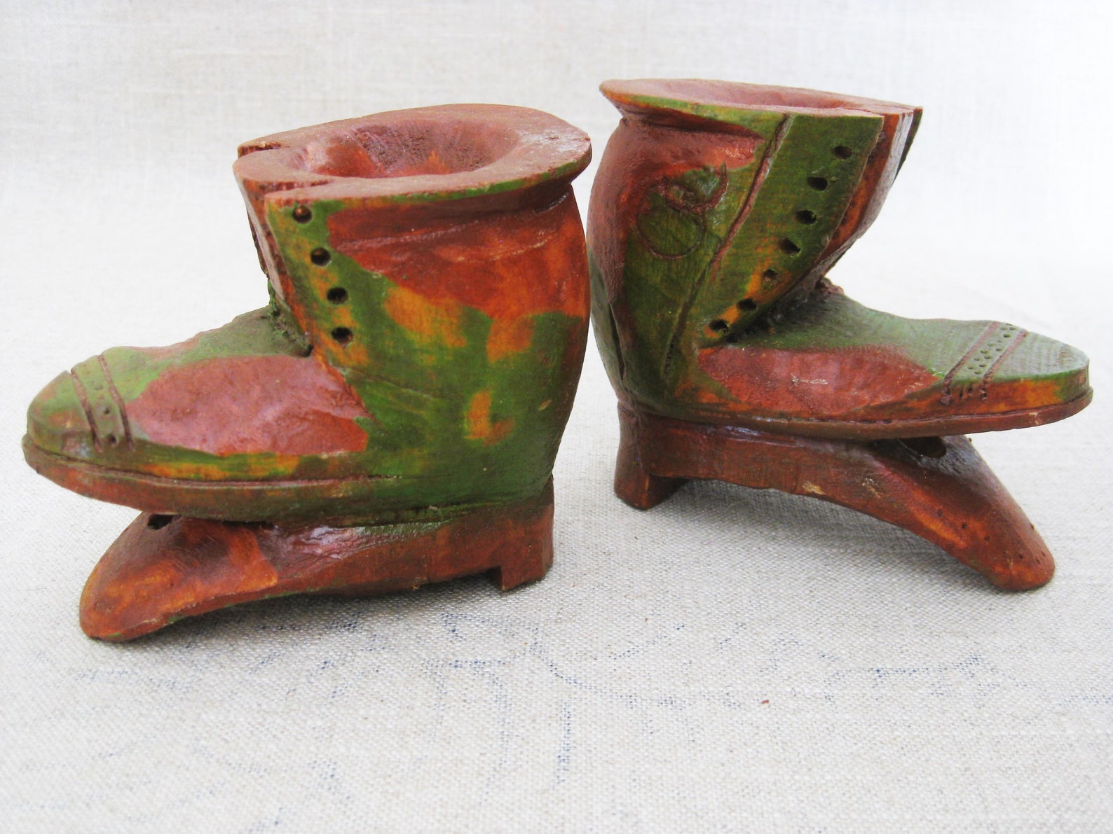 Vintage Miniature Boots Wooden Shoe Folk Art Carving Boot | Etsy