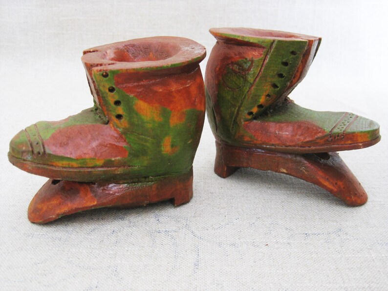 Vintage Miniature Boots Wooden Shoe Folk Art Carving Boot | Etsy