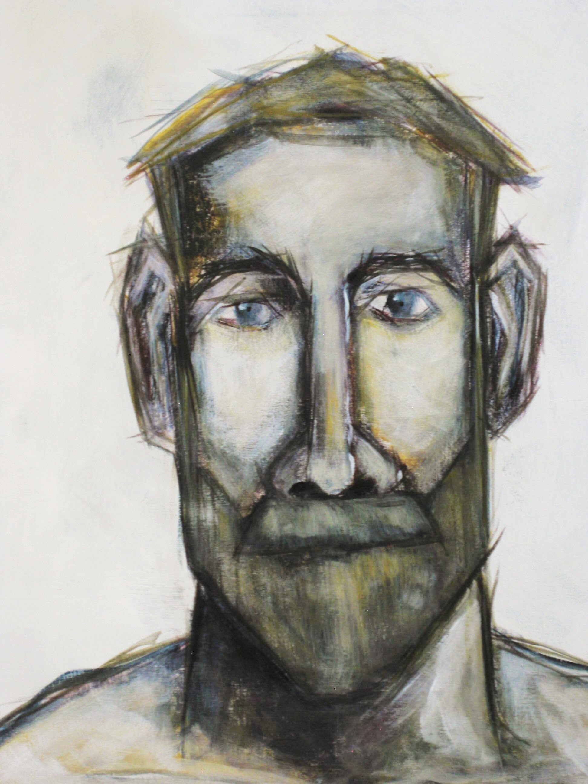 Male Portrait Painting, Original Fine Art on Wooden Panel, Paintings of ...