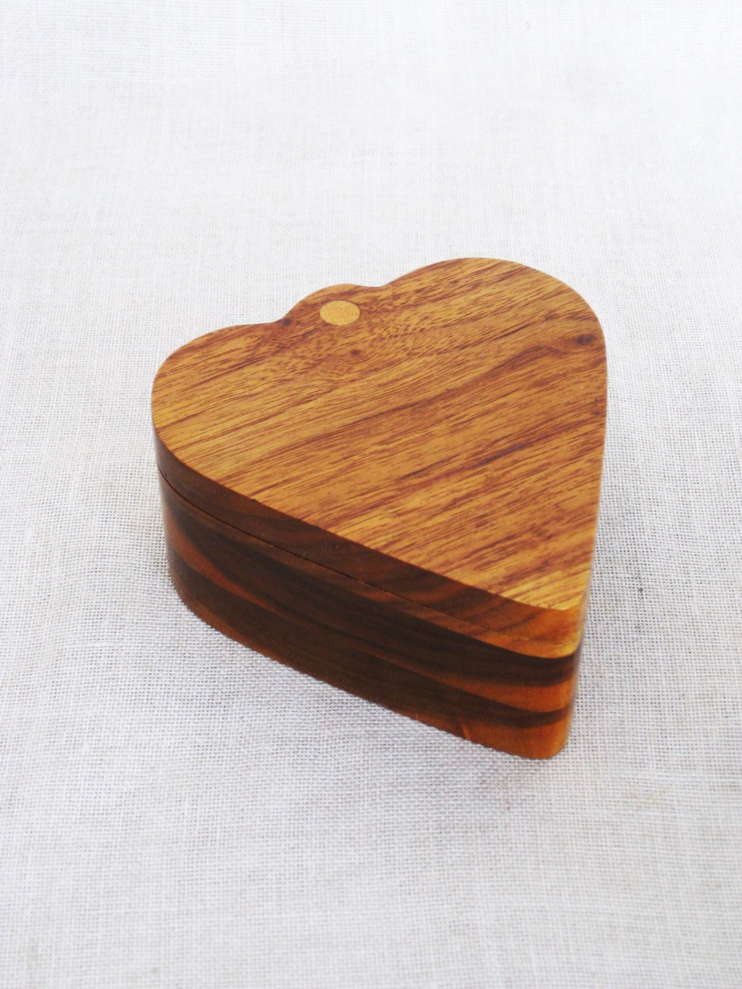Vintage Heart Shaped Box Wood Small Storage Organization Ring Box ...