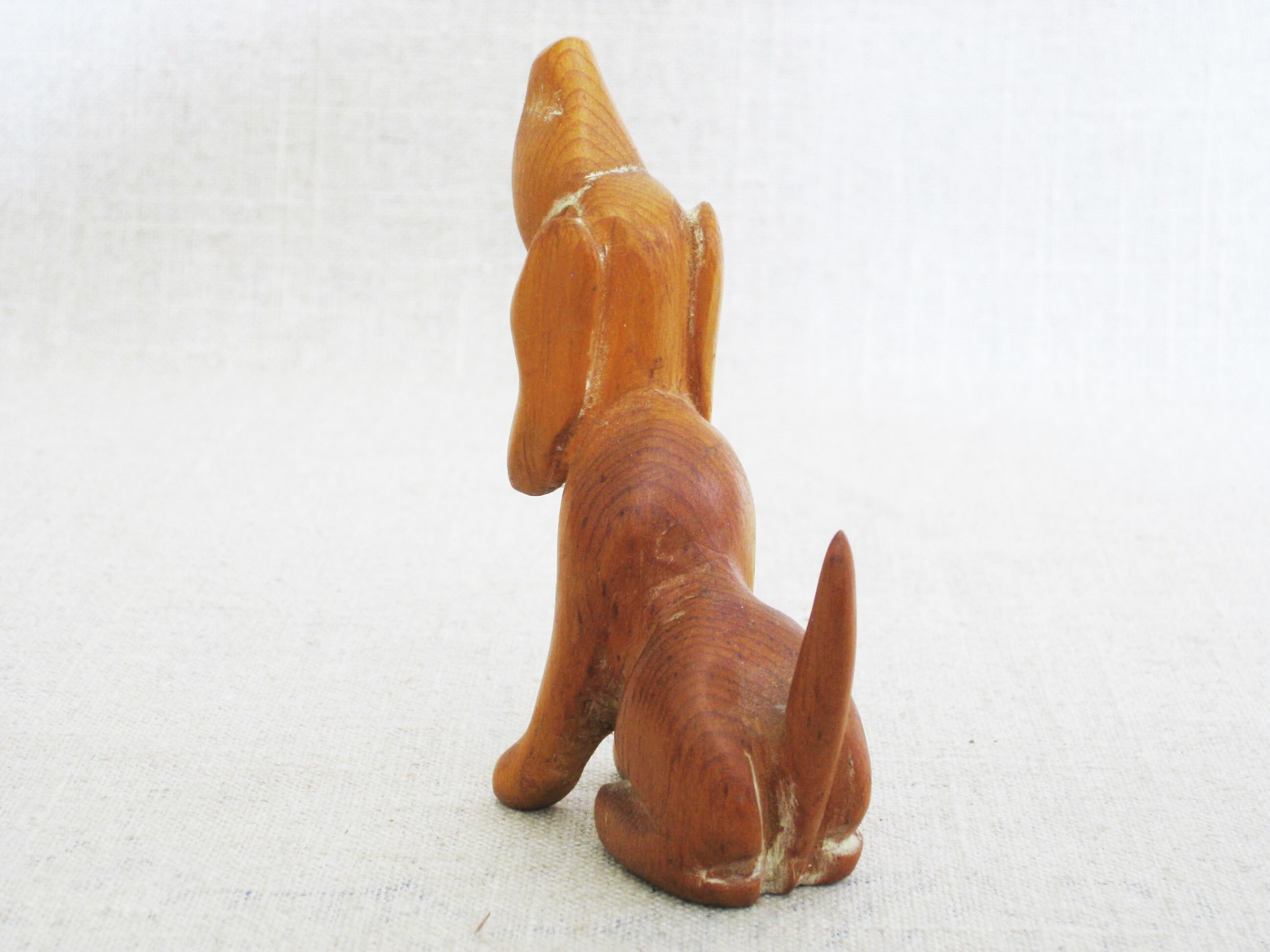 Vintage Dog Carvings, Folk Art Hand Carved Sculptures, Rustic Primitive ...