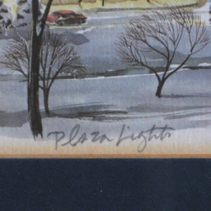 Vintage Urban Winter Landscape Watercolor Framed Print Hand Signed and ...