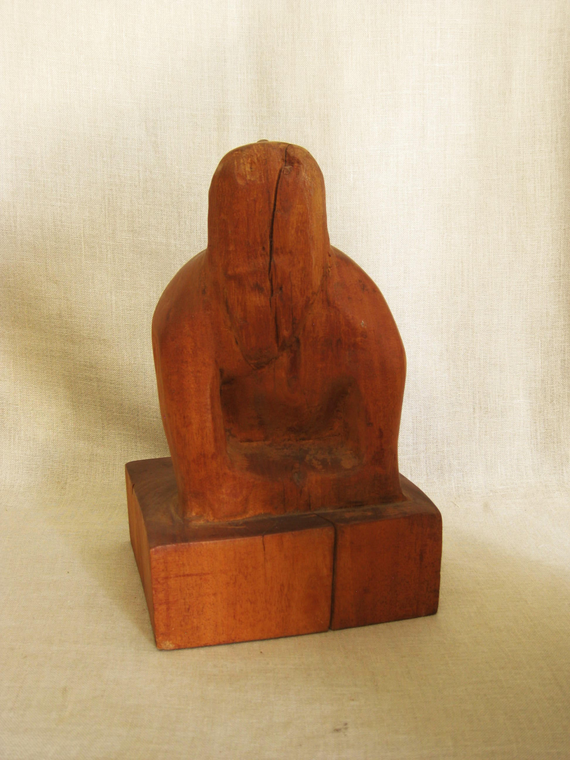 Vintage Female Portrait Bust, Folk Art Hand Carved Sculpture, Wood ...