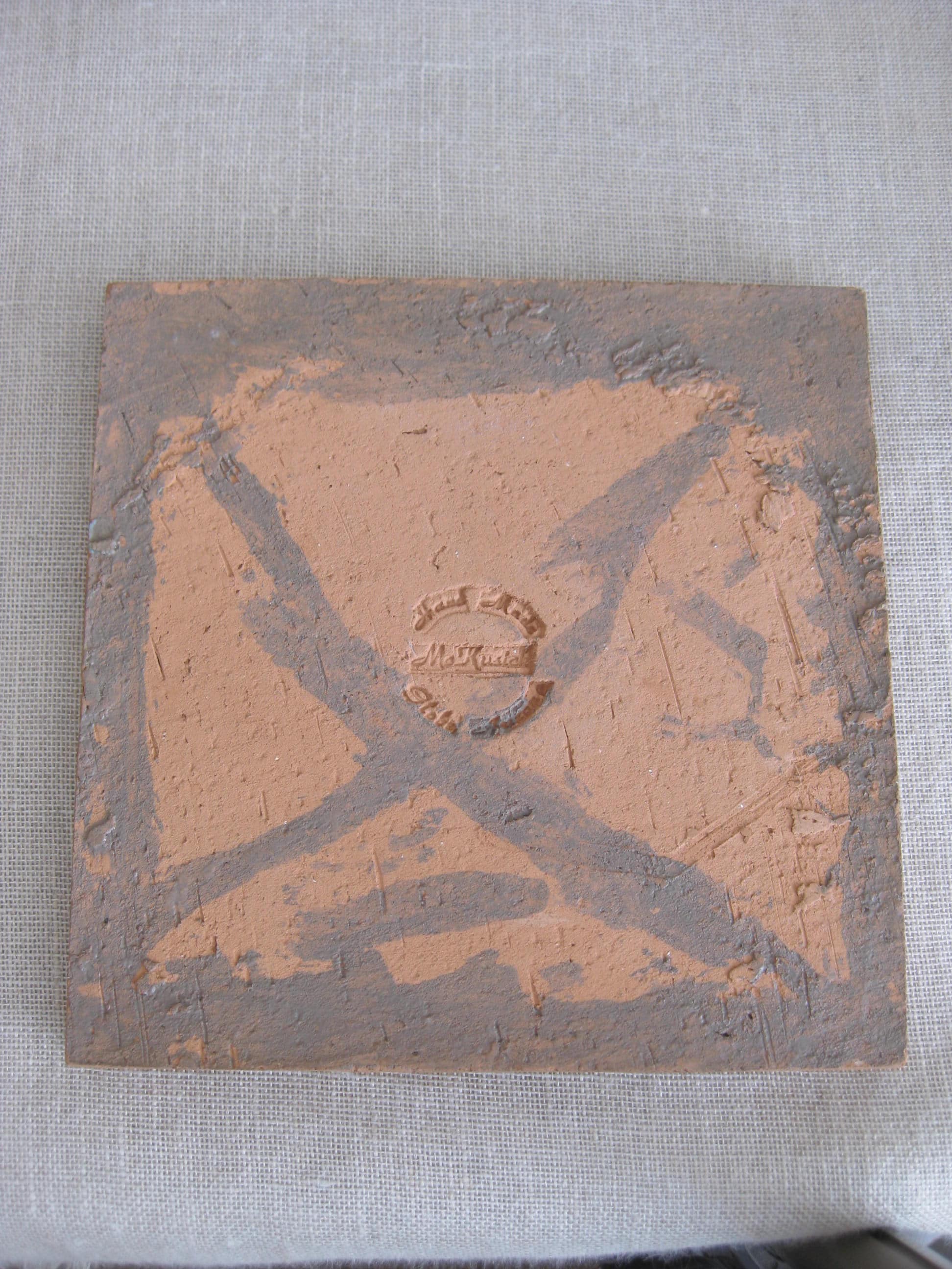 Vintage McKusick Decorative Ceramic Tile, Native American Indian, Hoop ...