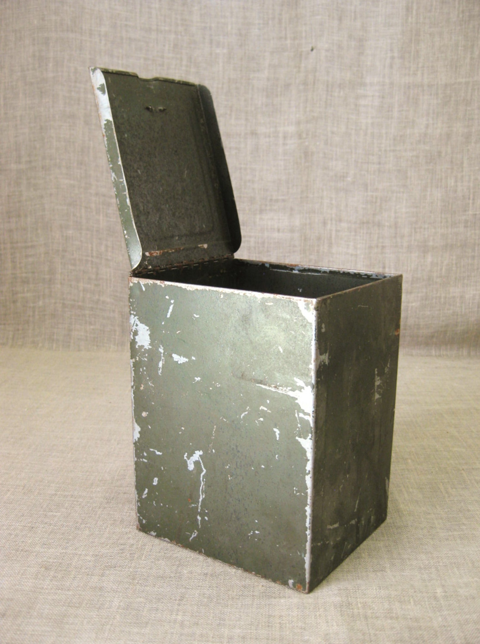Vintage Box Metal Industrial Box Office Storage - Etsy