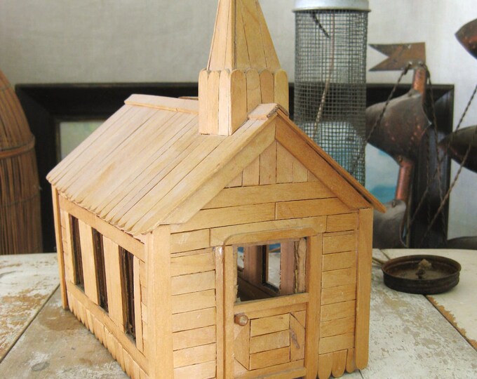 Vintage Popsicle Stick Church 1971 - Vintage Religion - Etsy