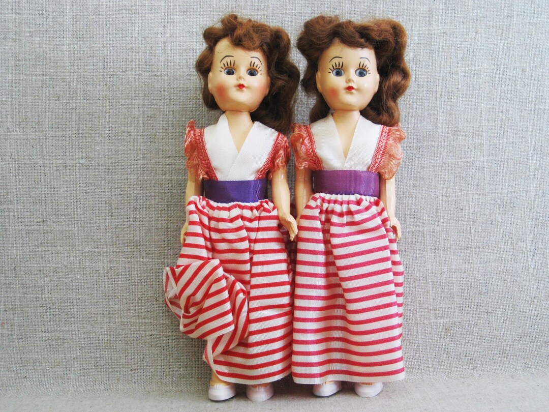Twin Female Dolls, Vintage Duchess Carnival Souvenir, Matching Pair Toy ...