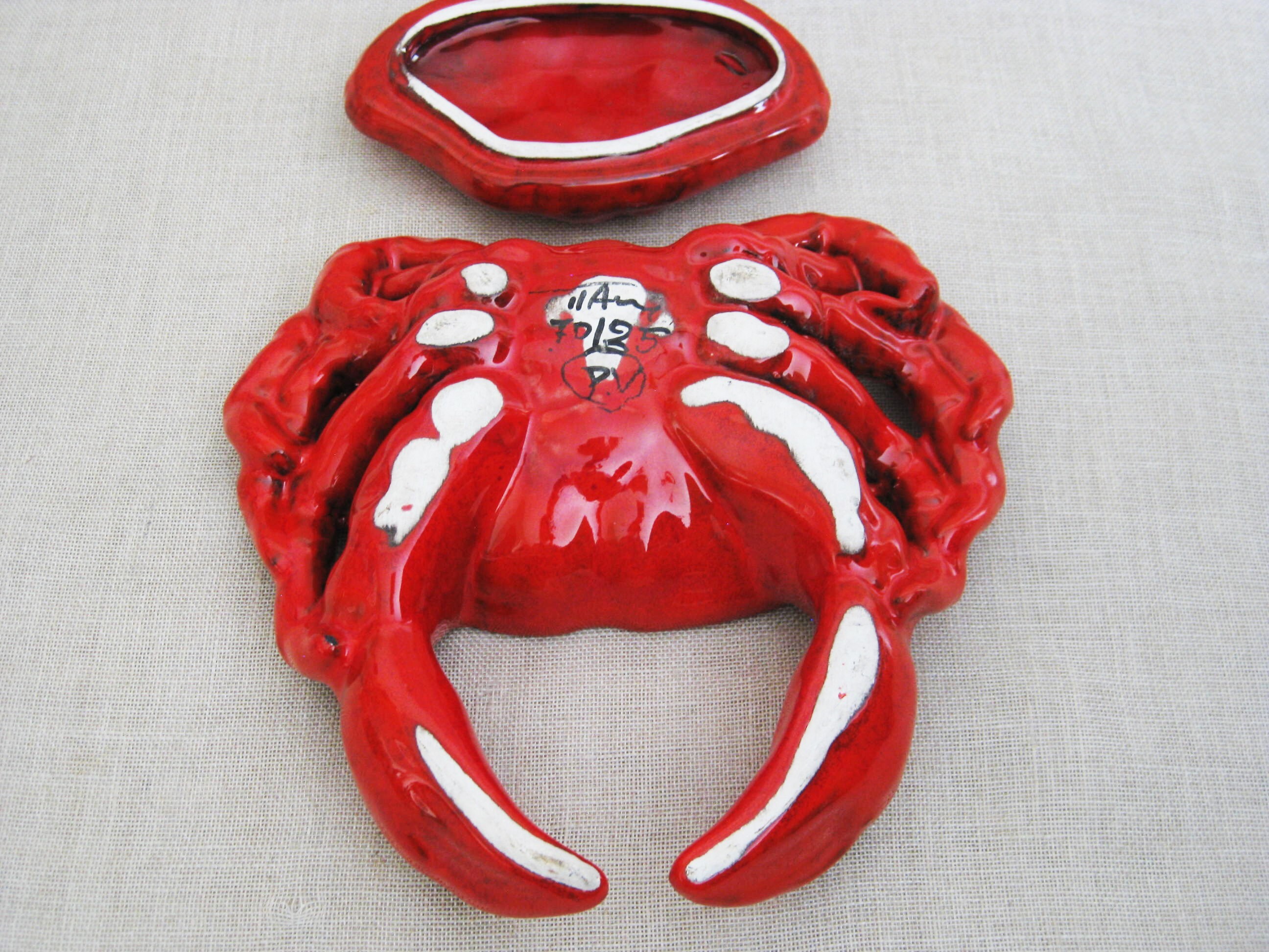 Vintage Red Crab Ceramic Box, Italian Ceramics, Coastal and Nautical ...