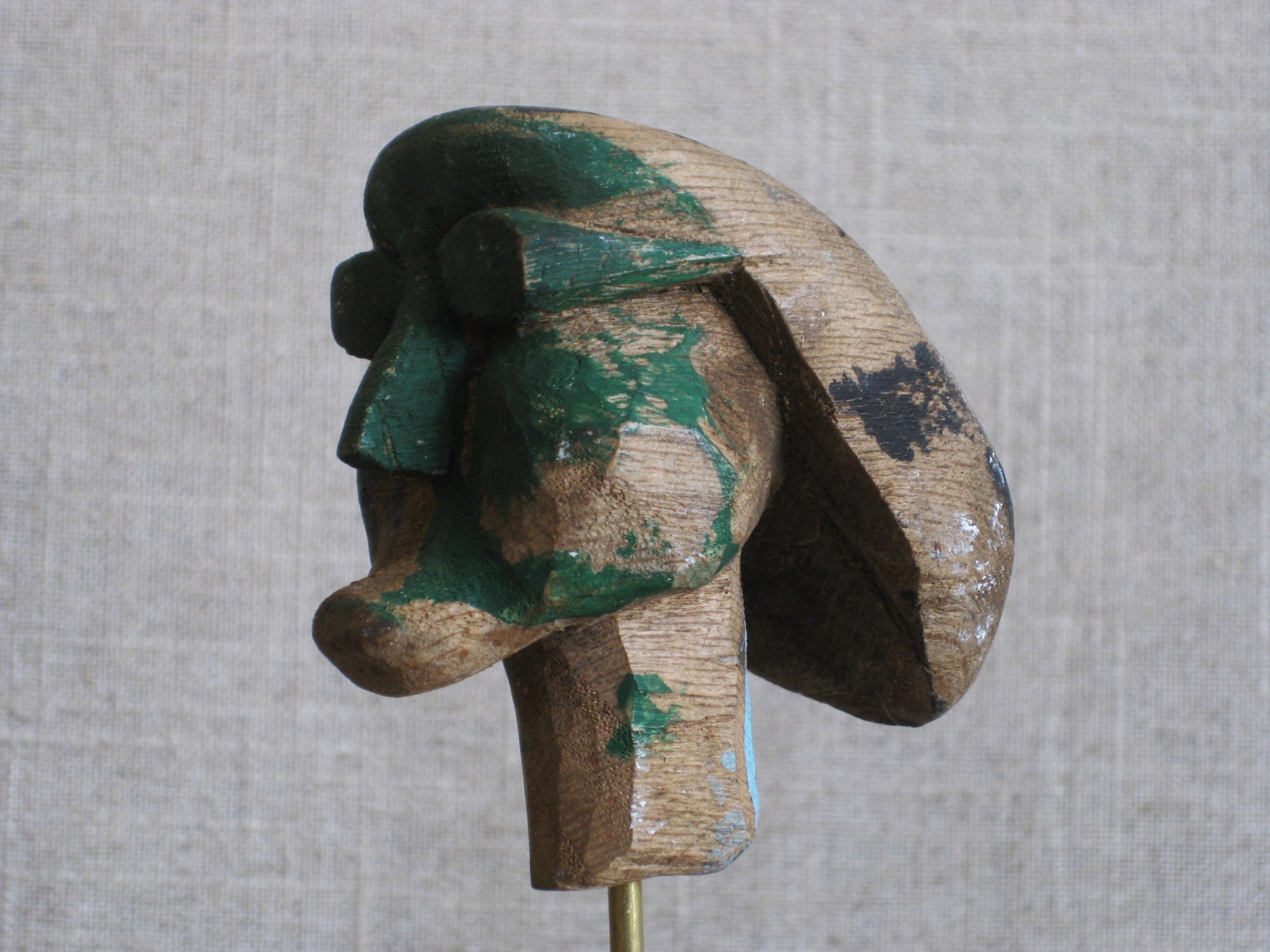 Vintage Female Portrait Folk Art Carving, Hand Carved Sculpture ...