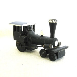 Vintage Folk Art Wooden Toy Train Primitive Toys Rustic Cabin and ...