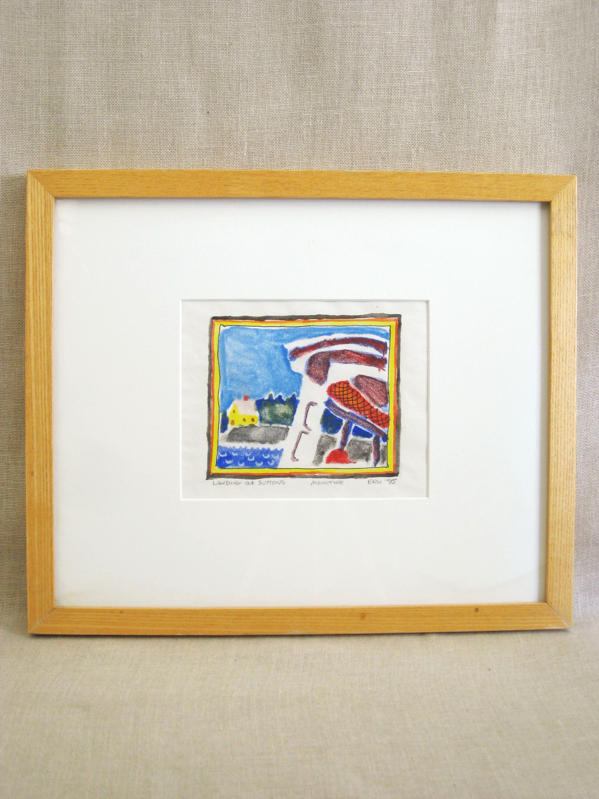 Vintage Monotype Print, Original Fine Art, Edith Wright, Islesford ...