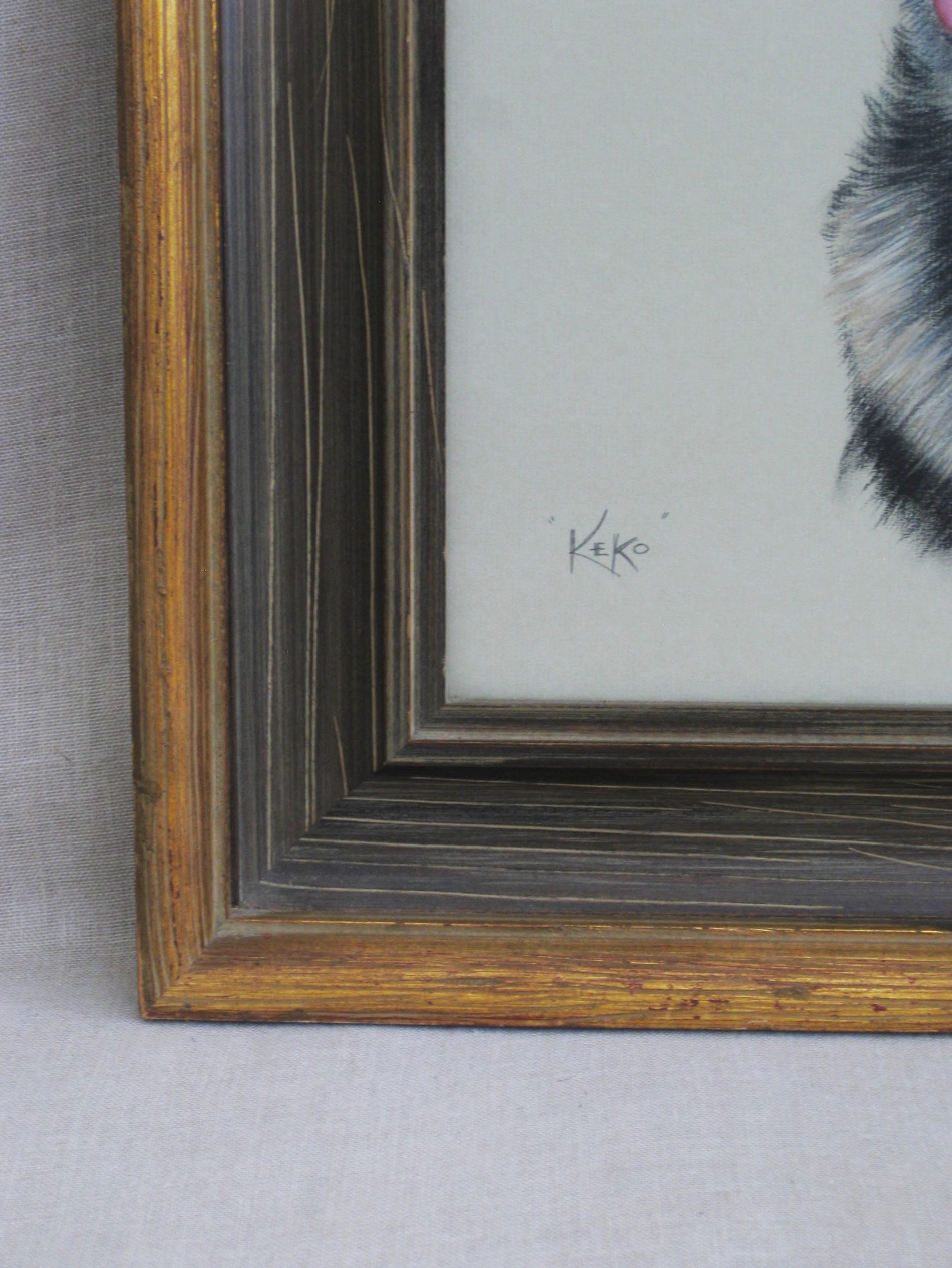 Vintage Robert Hickey Dog Portrait, German Shepherd, Pastel Drawing ...