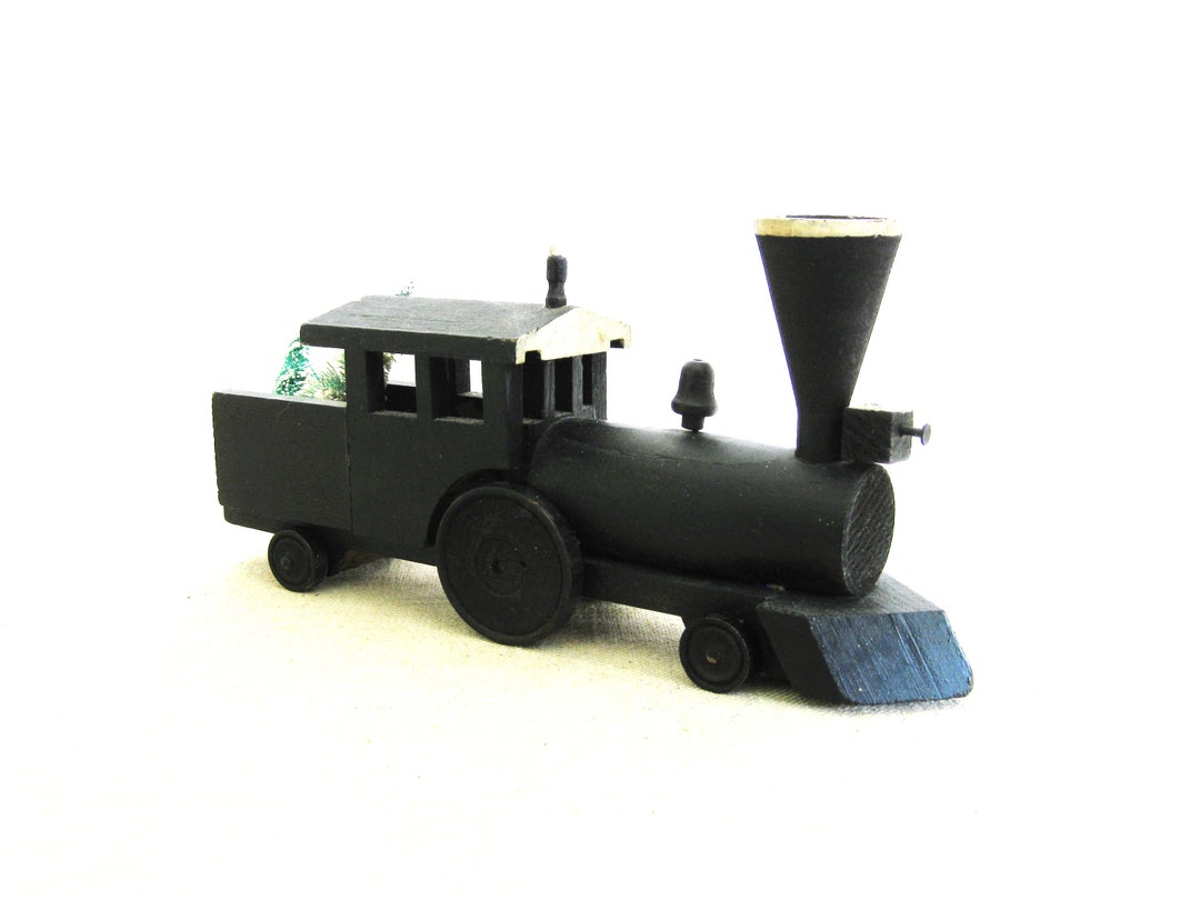 Folk Art Wooden Train Toy, Primitive Holiday Décor, Rustic Cabin Home ...