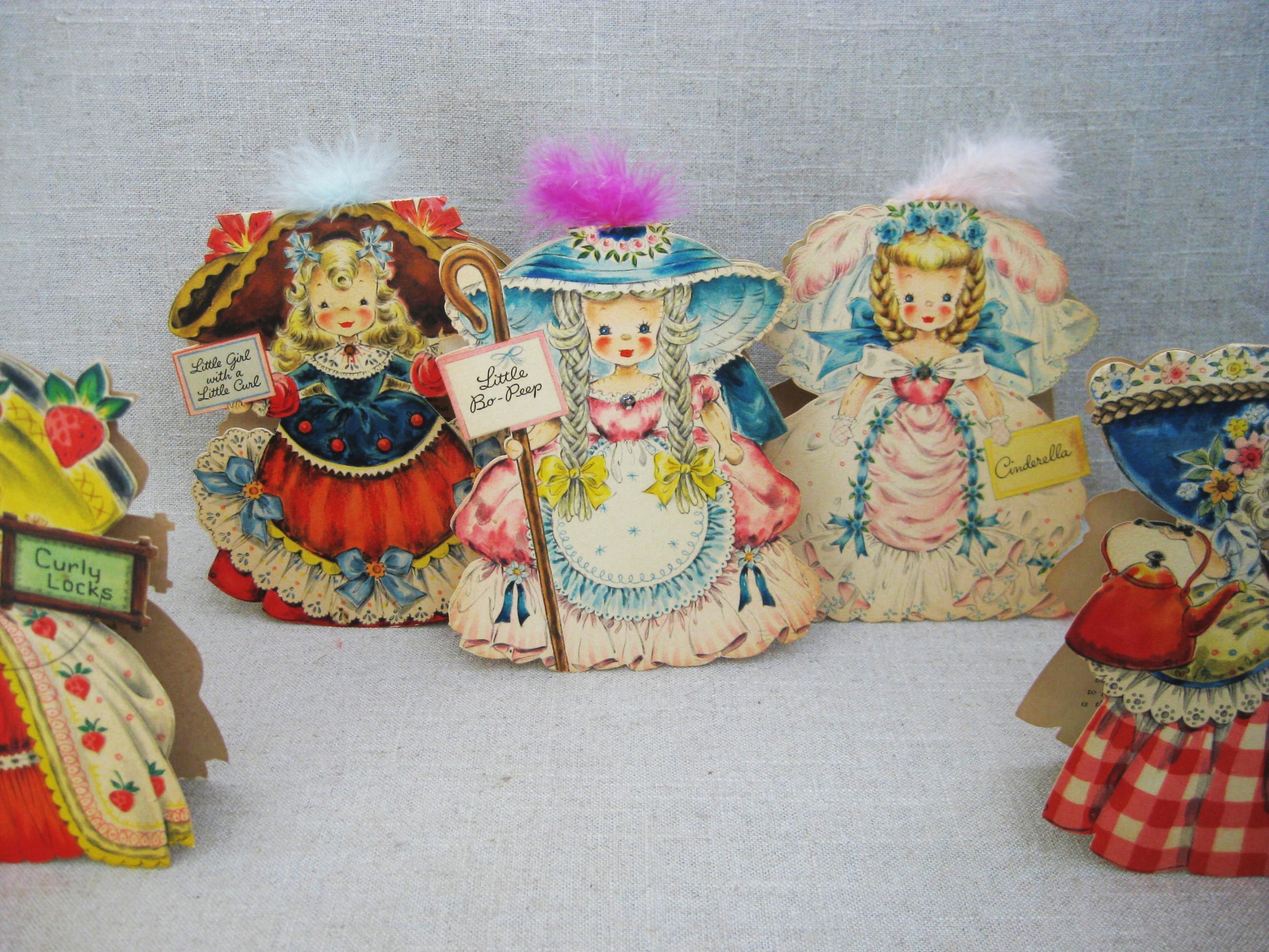 Vintage Hallmark Doll Card, Collection, Group of 5, Unused