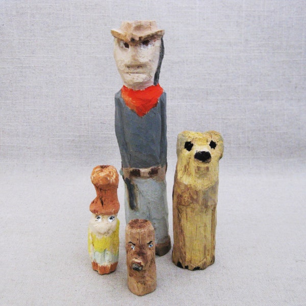 Carved Wood Figures - Etsy