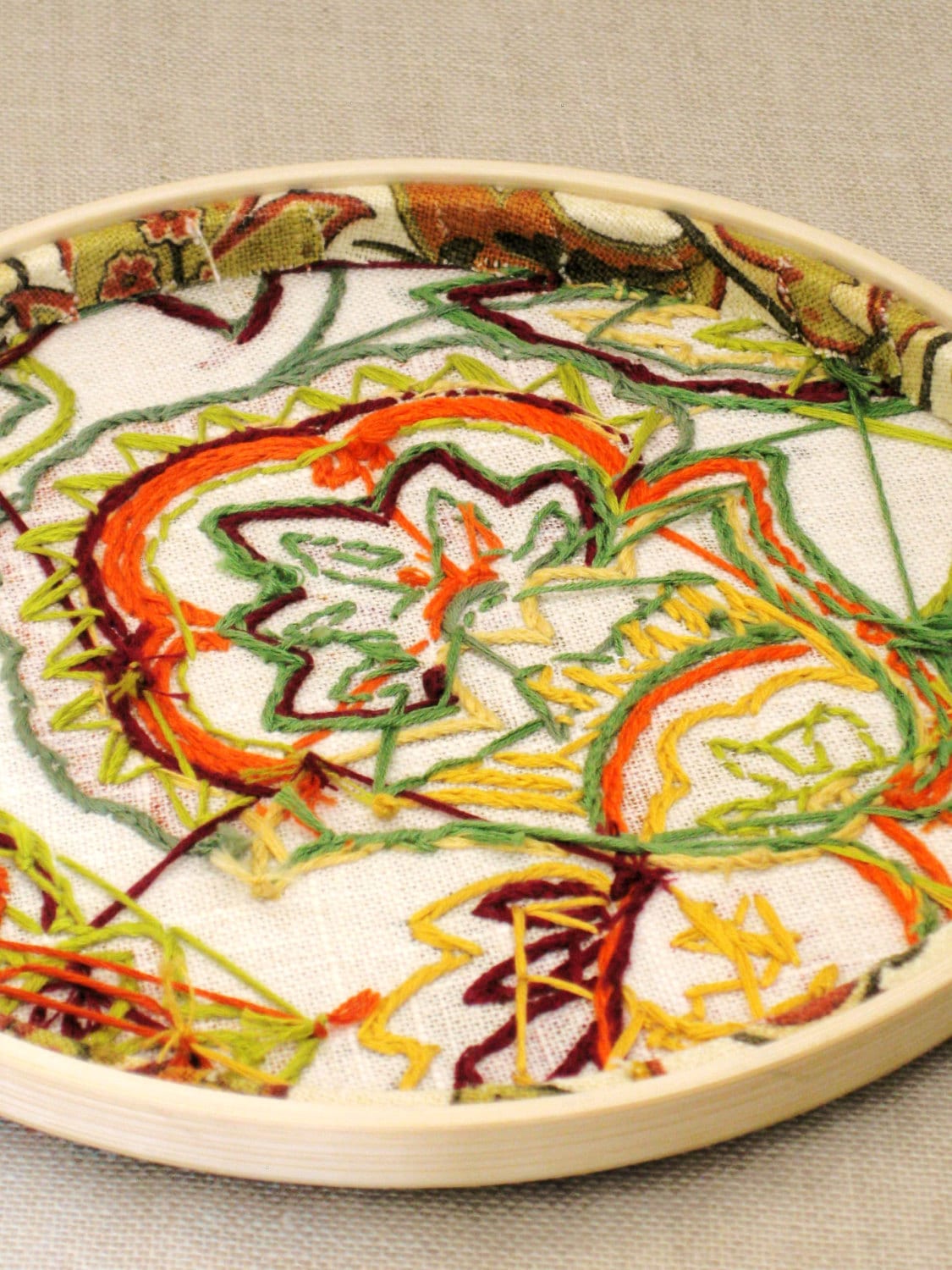 Floral Hoop Art Hand Embroidery, Colorful Embroidered Flower Wall Décor