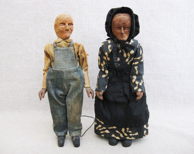Vintage Polly Page Folk Art Dolls, Uncle Pink and Aunt Jenny, Pleasant ...