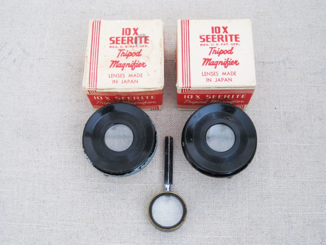 Vintage Magnifying Glass Collection, Jewelry Loupe Small Desk Top Size ...