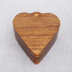 Vintage Heart Shaped Box Wood Small Storage Organization Ring Box ...