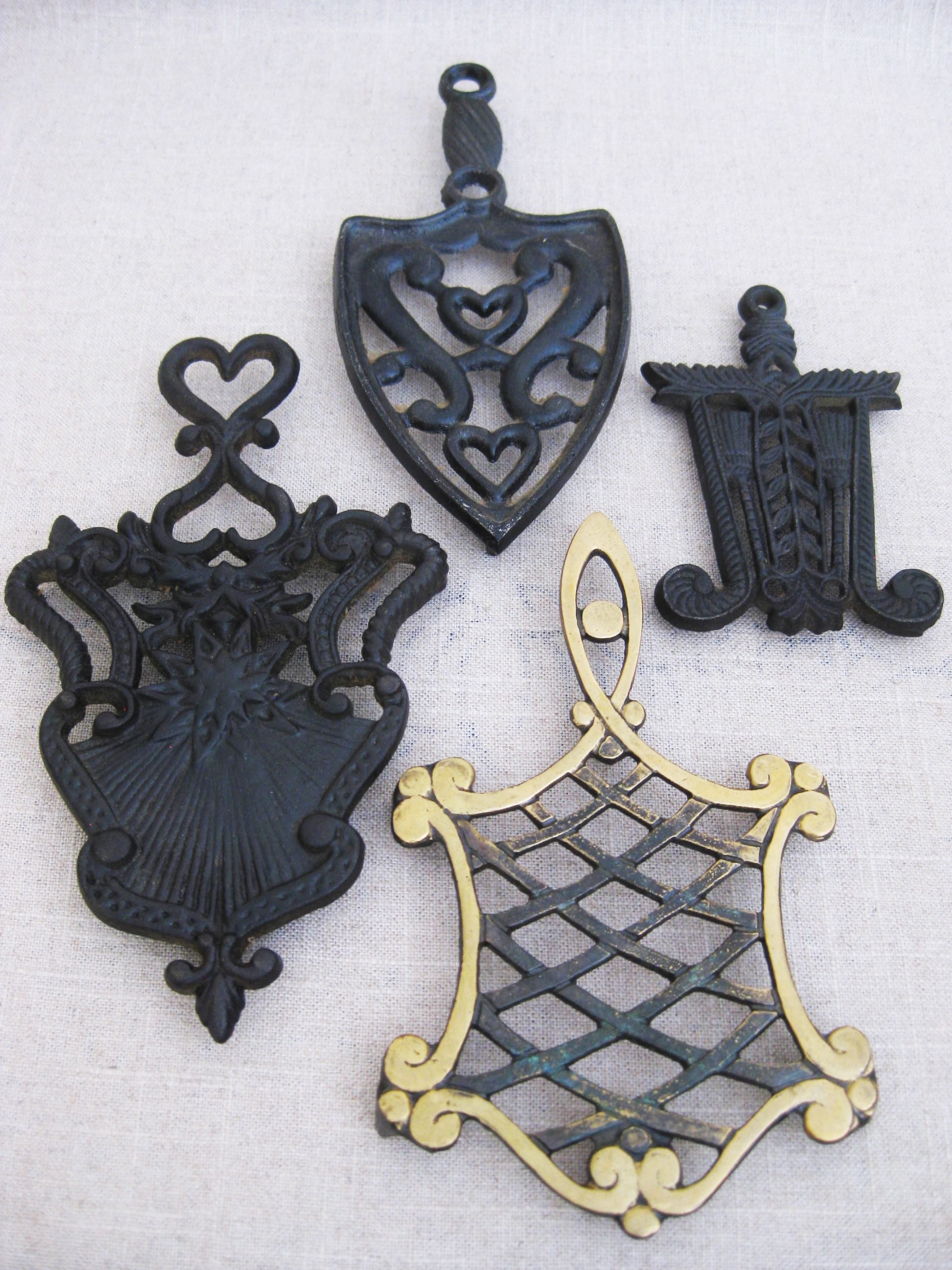 Vintage Metal Trivet Collection, Kitchen Decor, Serving and Entertaining