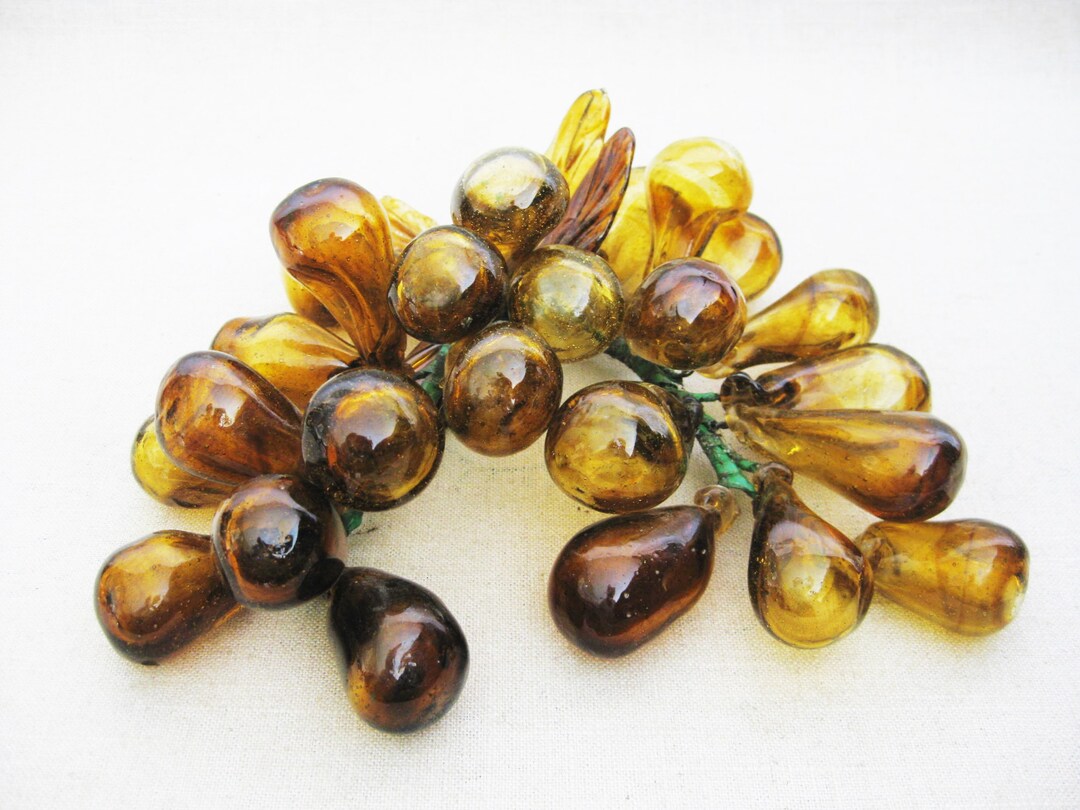 Glass Grapes Decorative Art Fruit, Kitchen and Dining Room Vintage Bowl ...