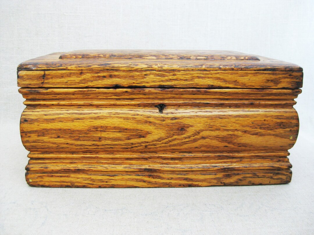 Primitive Wood Desk Document Box Vintage Storage Organization Dresser ...