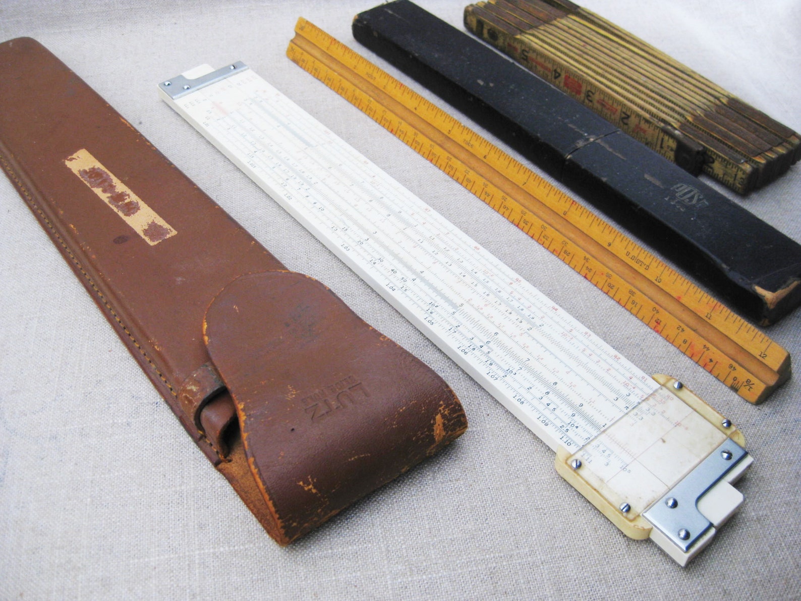 Vintage Ruler Collection Slide Rule Architect Folding | Etsy