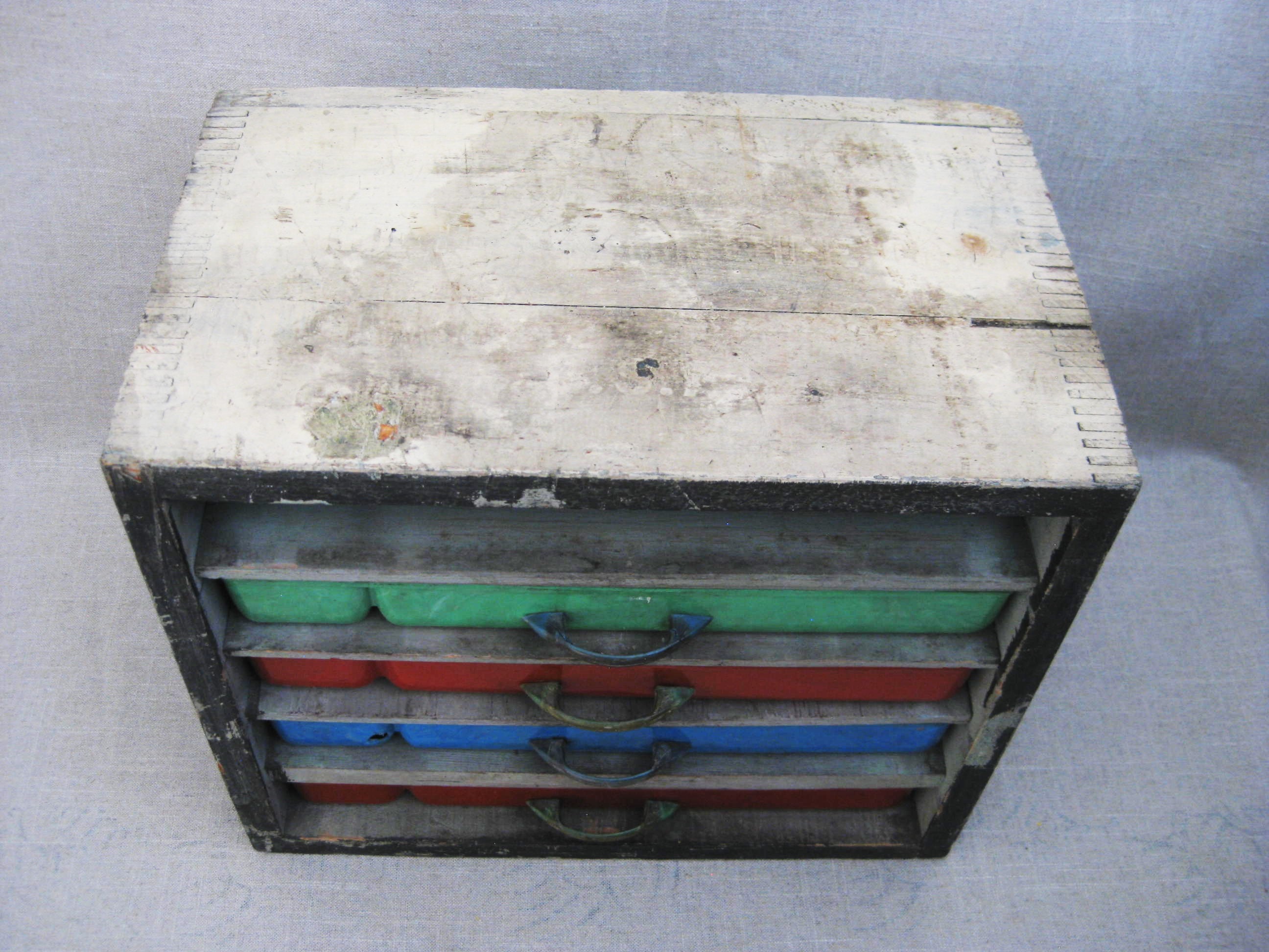 Vintage Chest of Drawers, Primitive Folk Art, Rustic Cabin Decor, Wood ...