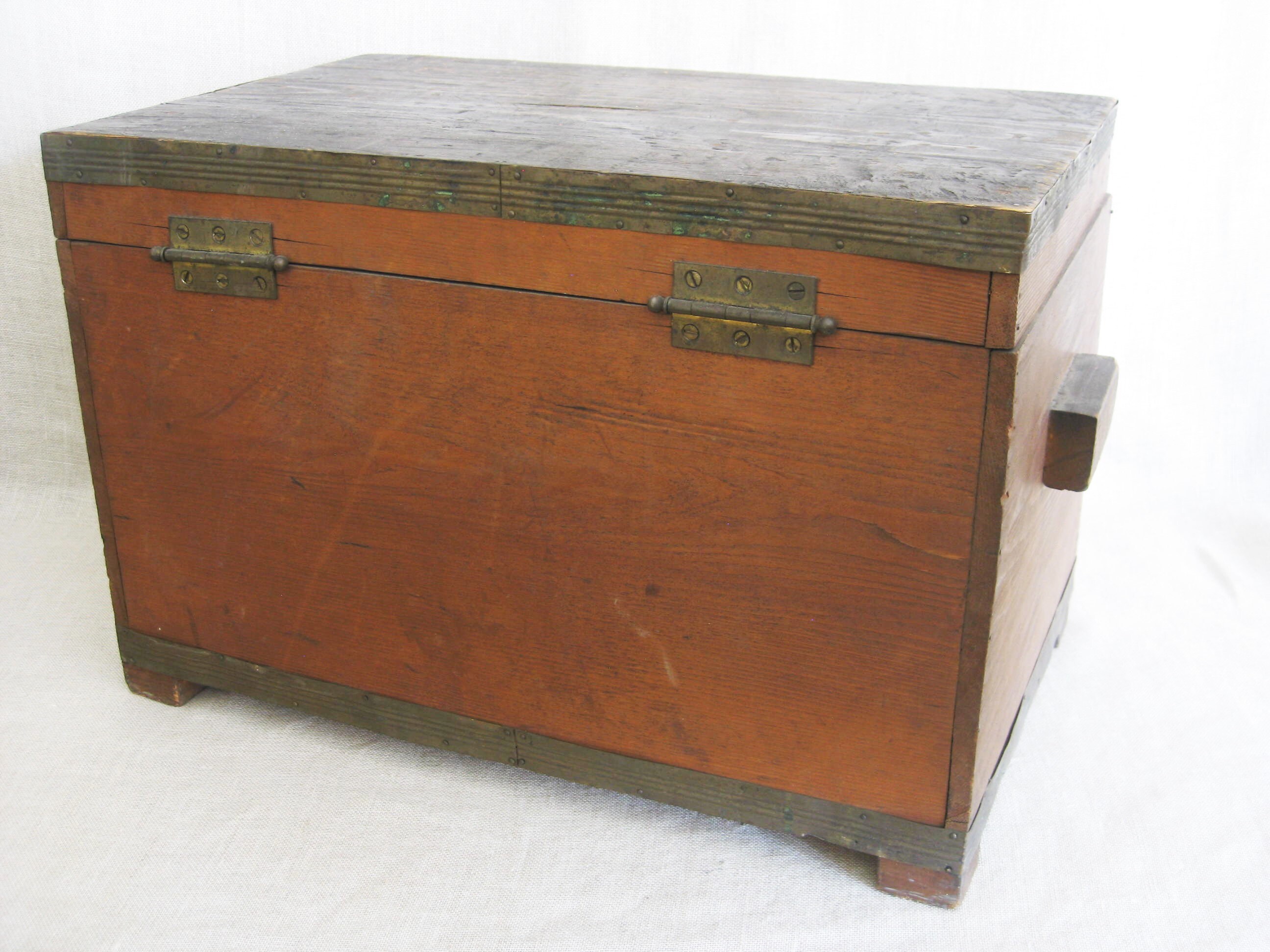 Vintage Handmade Folk Art Ballot Box, Antique Pad Lock, Small Primitive ...
