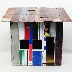 Vintage Folk Art House Sculpture, Contemporary Rustic Cabin Décor ...