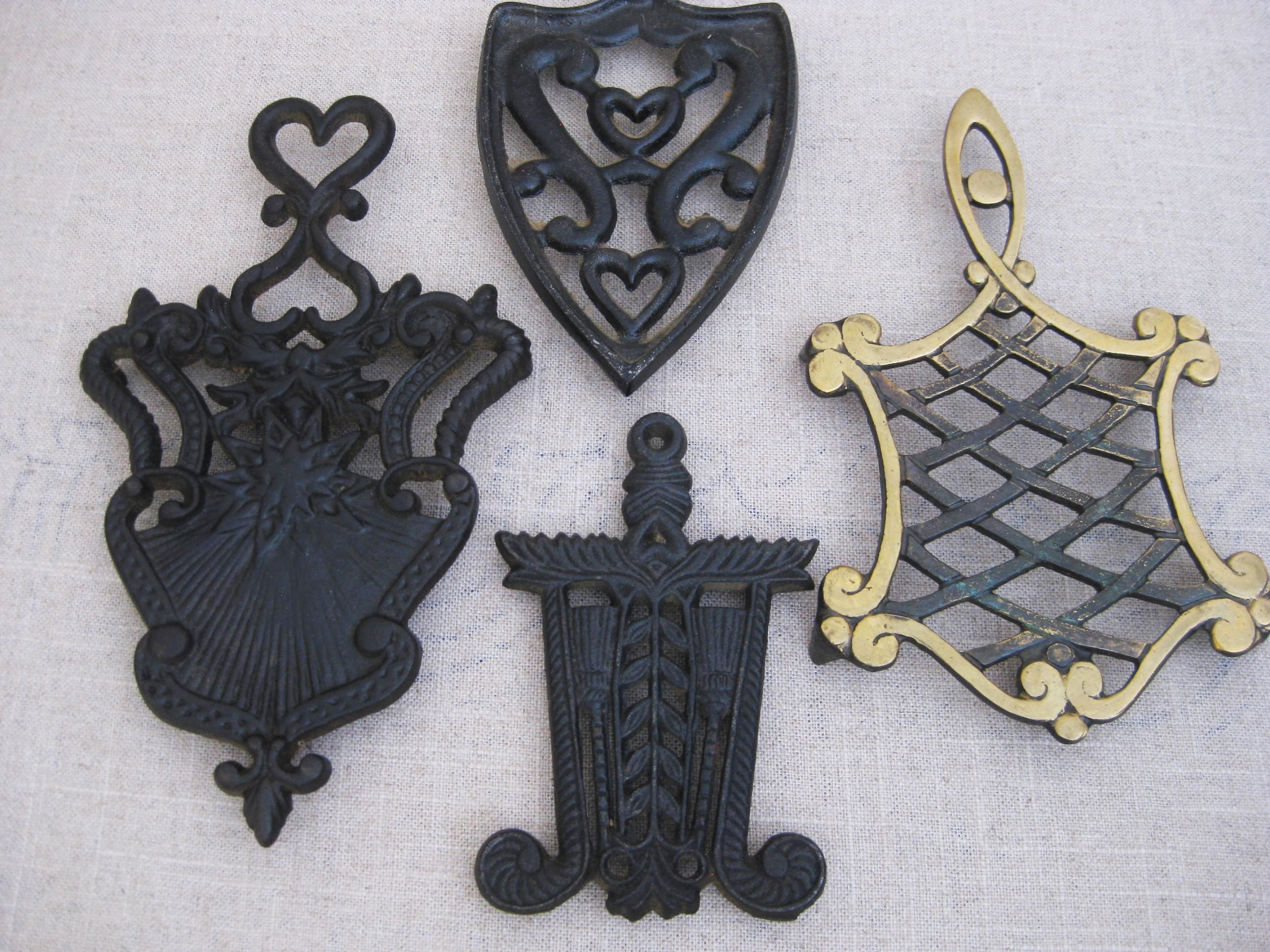 Vintage Metal Trivet Collection, Kitchen Decor, Serving and Entertaining