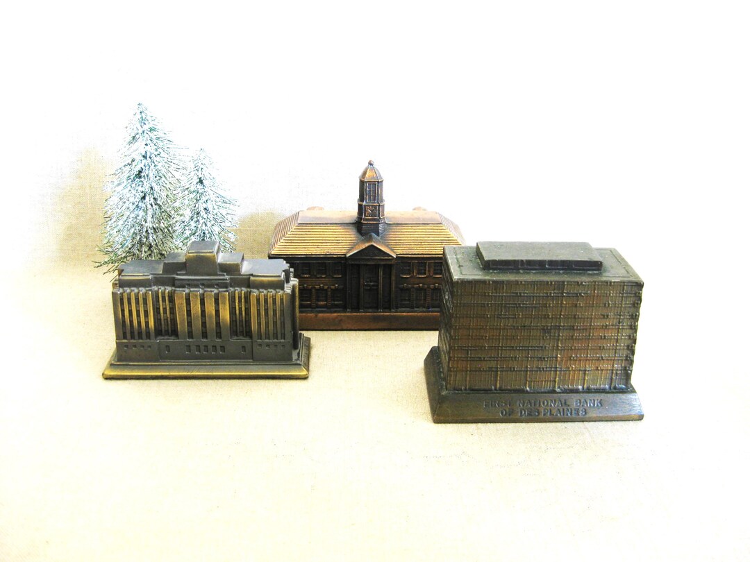 Metal Coin Bank, Miniature Building Architecture Vintage, Mid-century ...