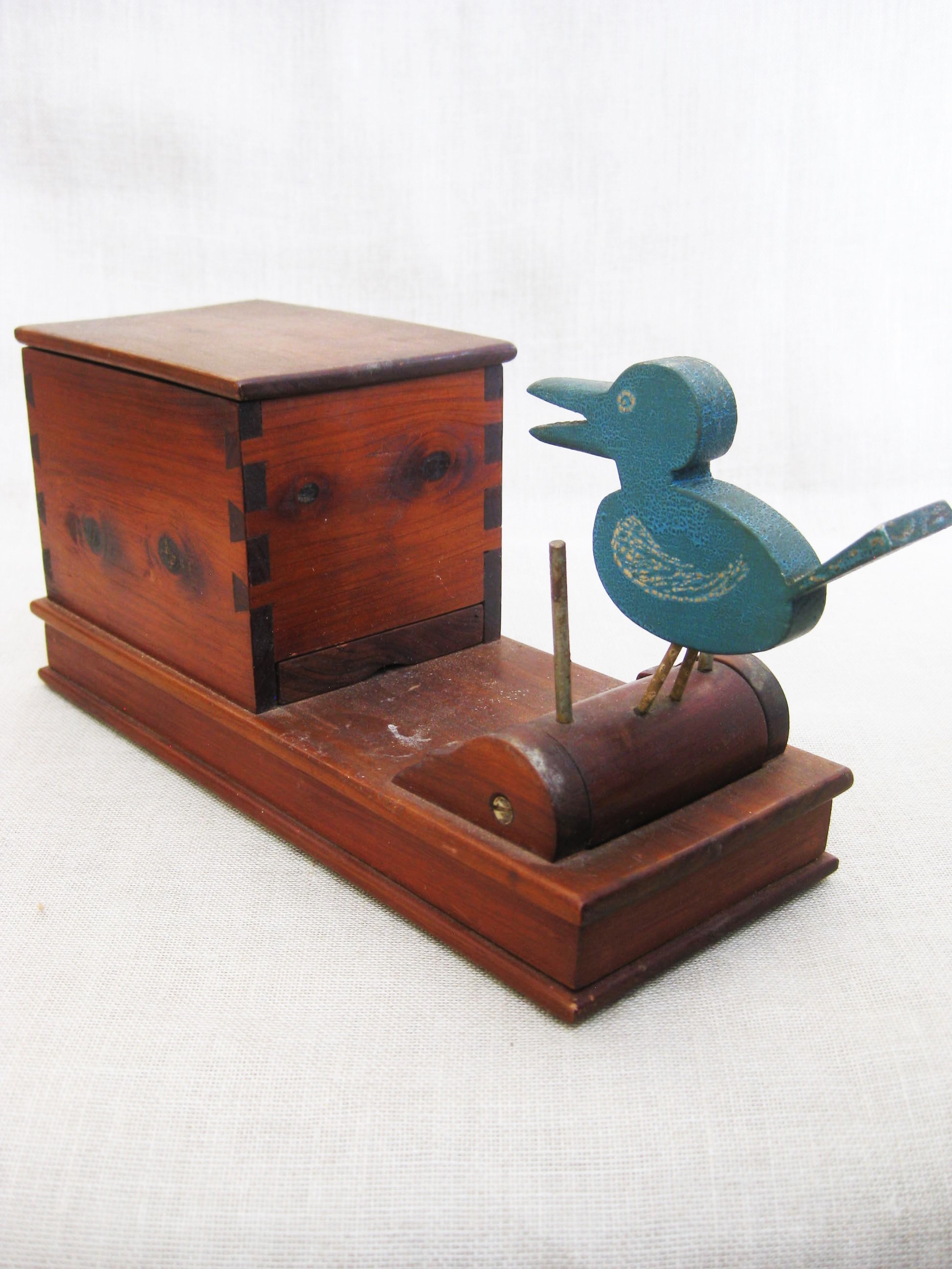 Vintage Cigarette Dispenser, Blue Bird, Wooden Box, Storage ...
