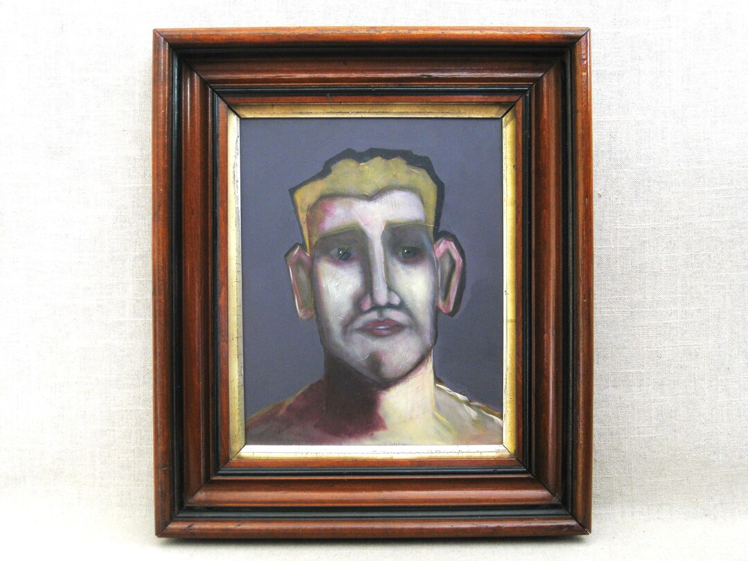 Classical Male Portrait Painting, Original Masculine Framed Wall Art ...