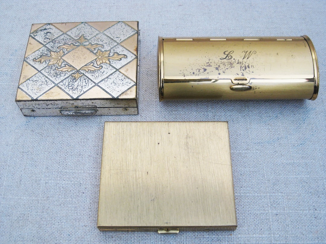Vintage Compact Collection, Makeup Case Vanity Décor and Storage Gift ...