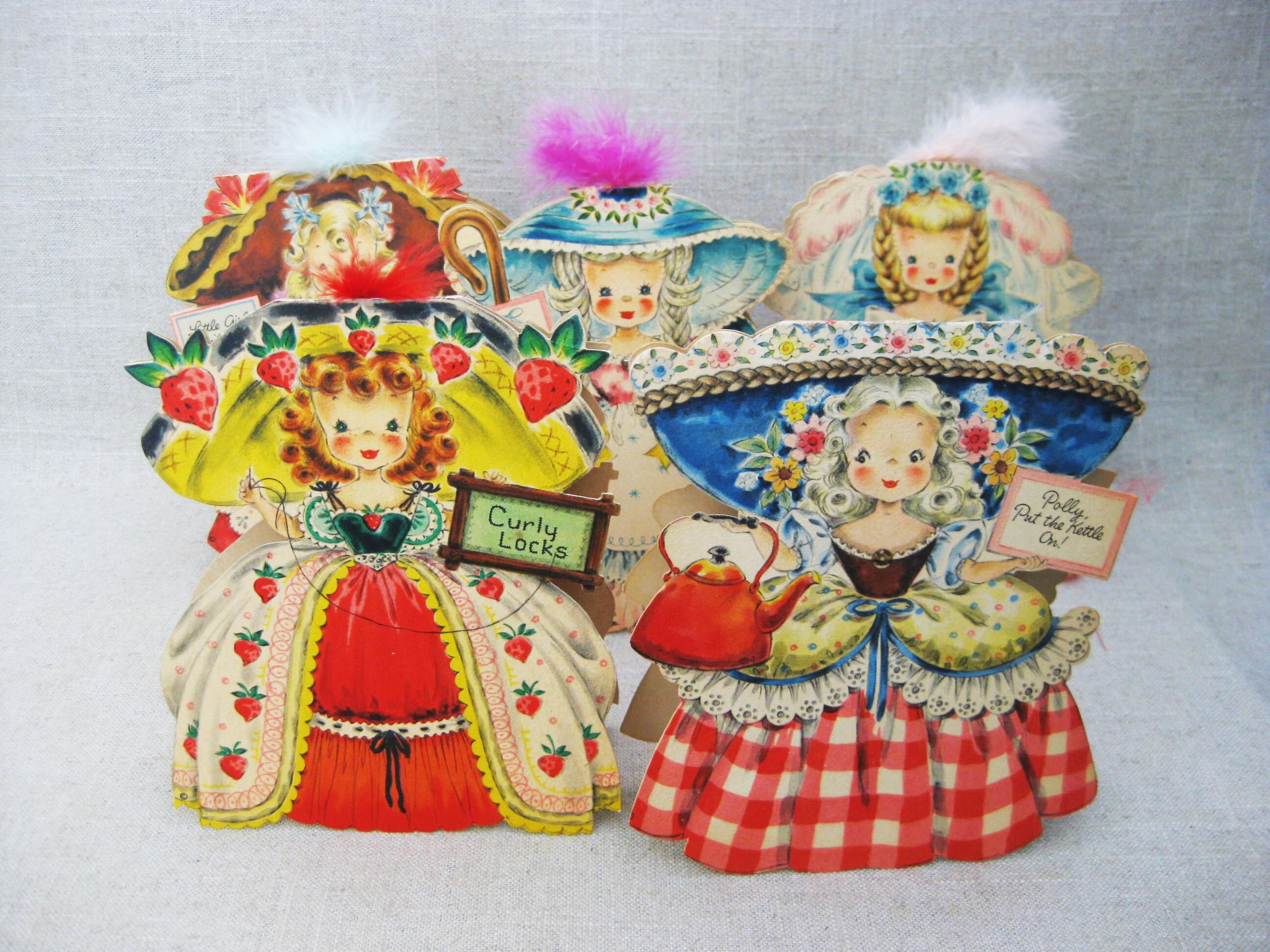 Vintage Hallmark Doll Card, Collection, Group of 5, Unused