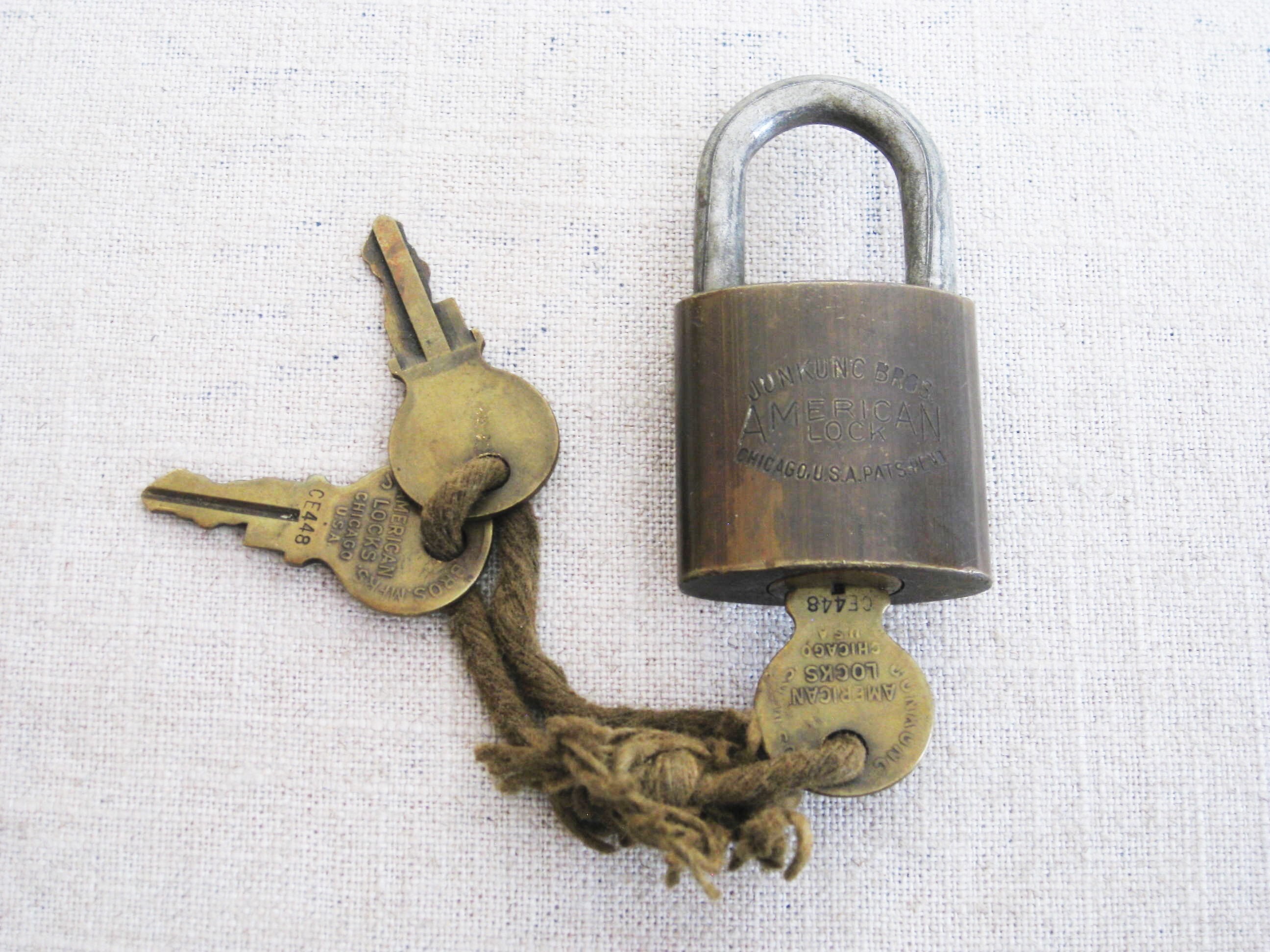 Vintage American Lock W/ 3 Keys Junkunc Bros Chicago | Etsy