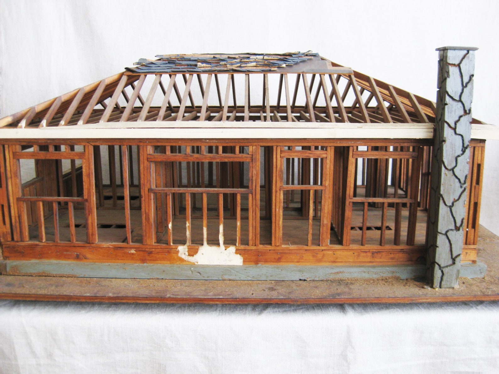 RESERVED Vintage Scale Model House Folk Art House Scale - Etsy