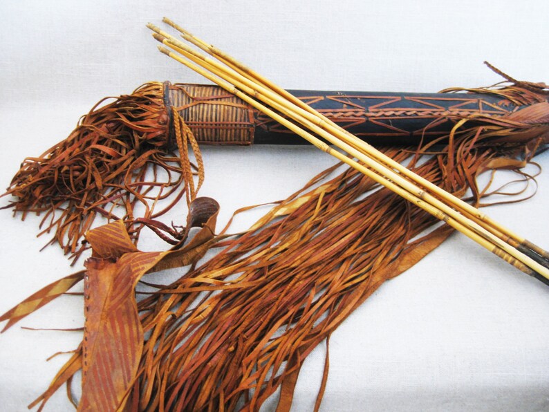 Vintage African Quiver and Arrows, Tribal Home Décor Rustic Cabin ...