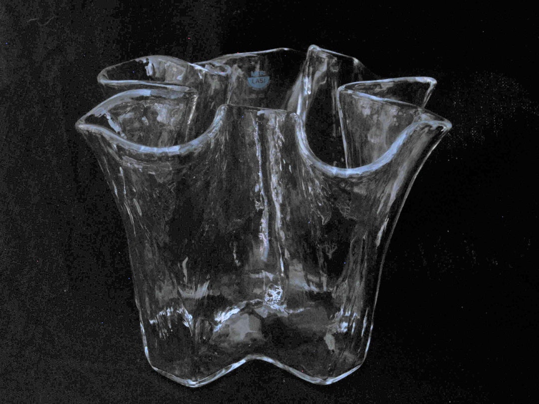 Clear Handkerchief Glass Vase, Veri Lasi Flower Finland Vintage ...