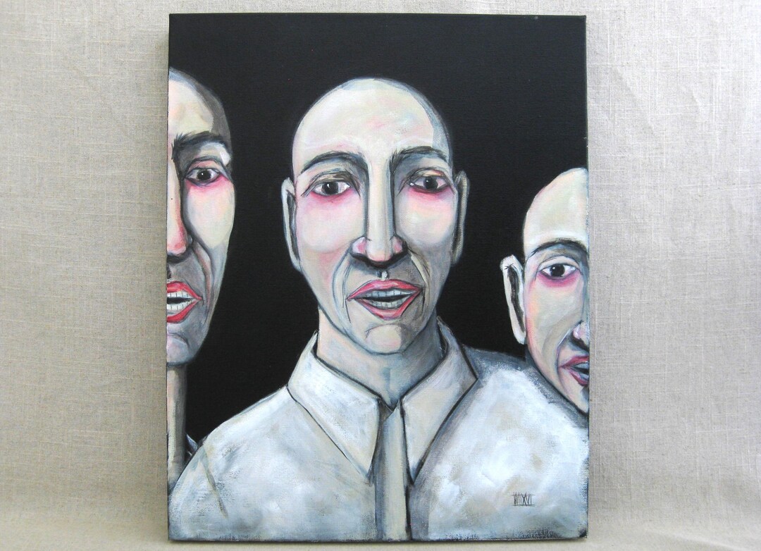 Contemporary Male Portrait Painting Group of Men Original Wall Art ...