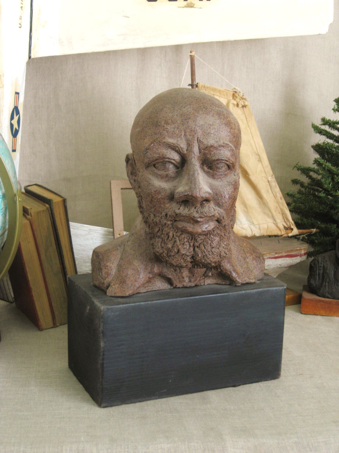 Vintage Ceramic Male Portrait Bust, Portraiture, Sculpture, Statue ...