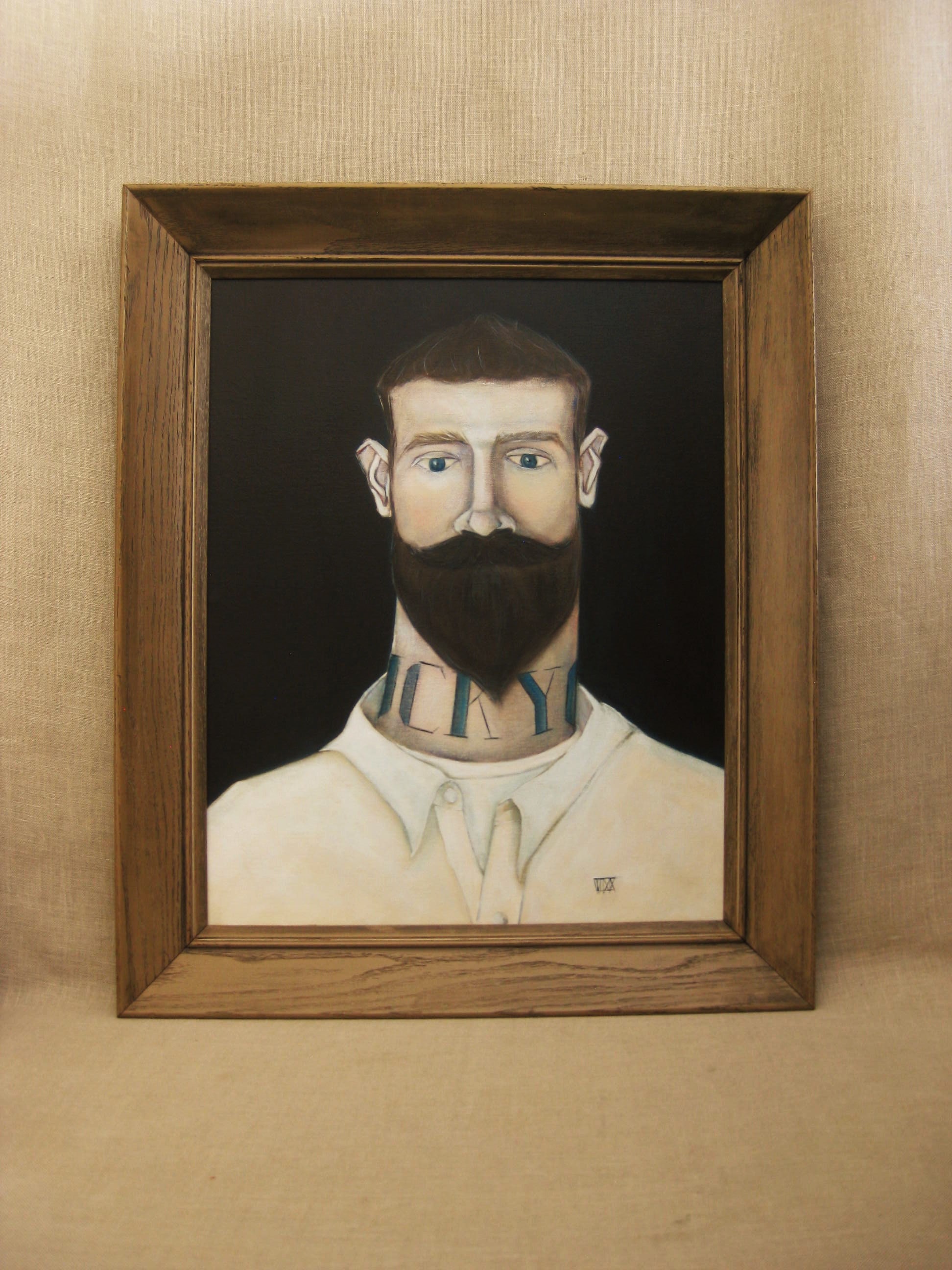 Framed Contemporary Original Fine Art Male Portrait Painting of Men ...