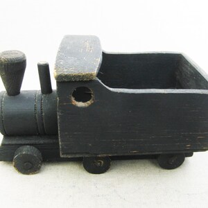Vintage Folk Art Train Toy, Wooden Locomotive, Primitive Transportation ...