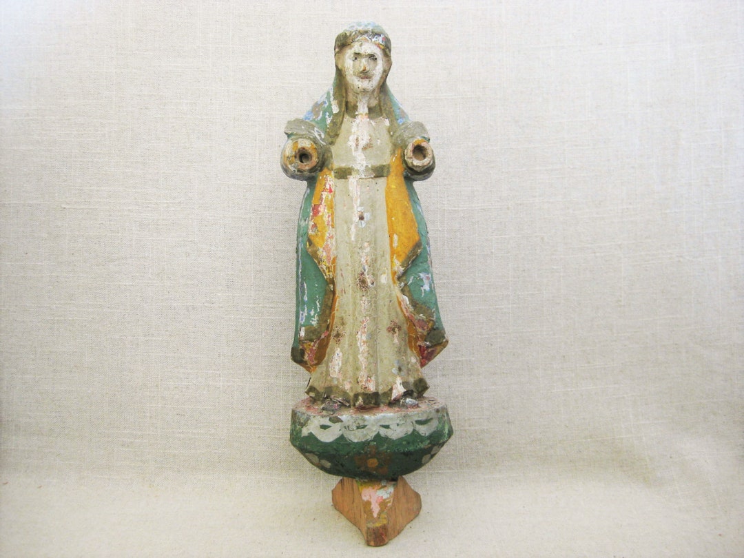 Mexican Folk Art Santos Religious Figure, 19th Century Vintage Art Home ...