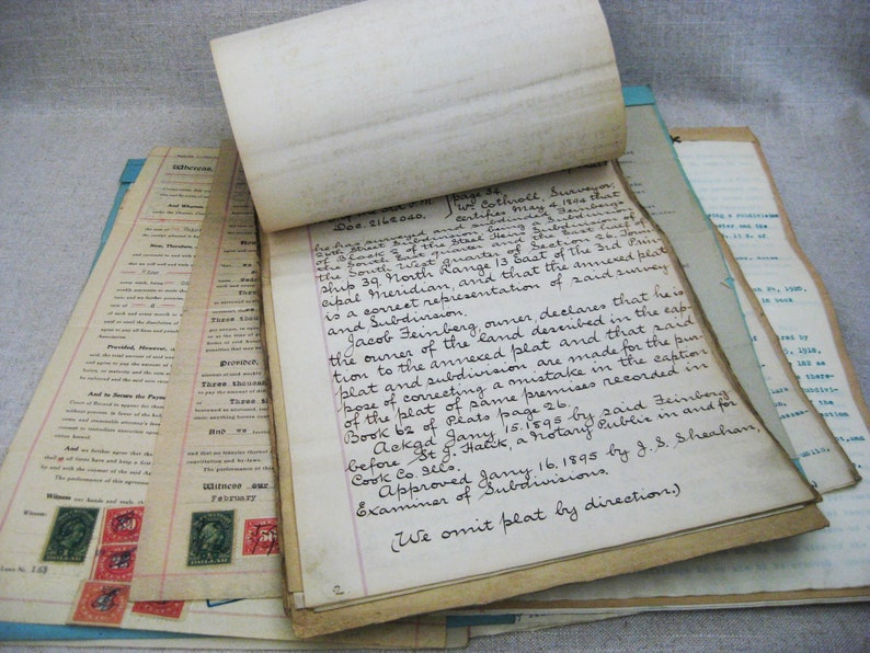 Vintage Deeds Antique Documents Property Deed Late 1800 | Etsy