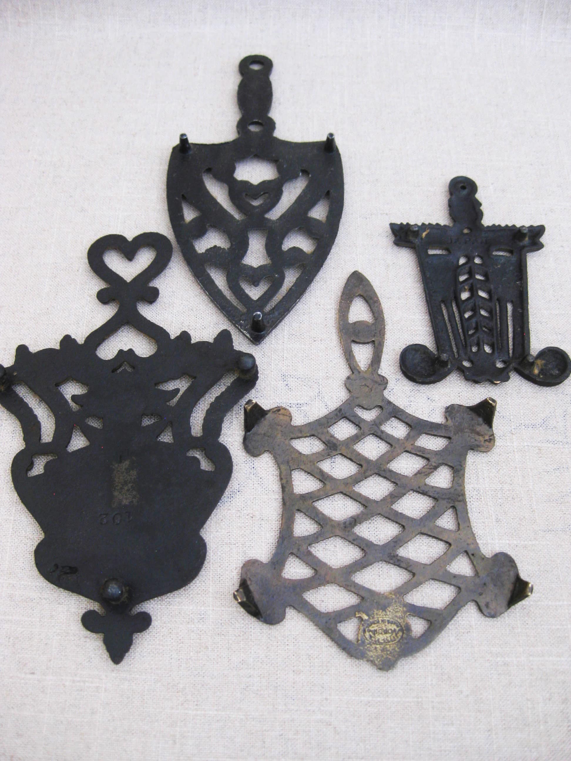 Vintage Metal Trivet Collection, Kitchen Decor, Serving and Entertaining